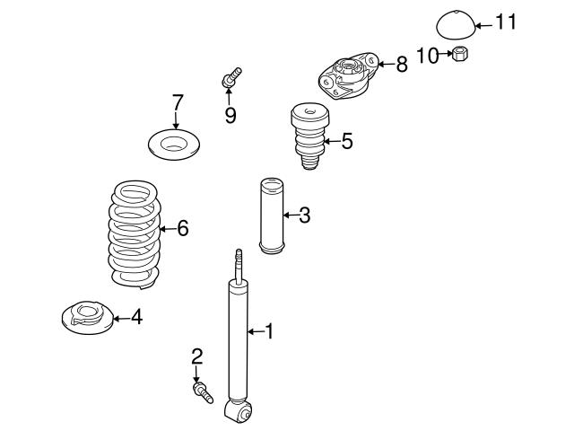 Genuine VW/Audi 8J0512133 Shock Mount Cap; Rear Right or Left - Audi ...