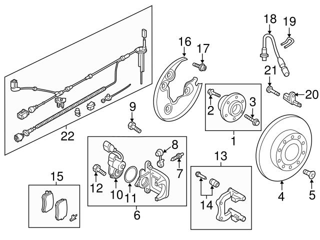 Genuine VW/Audi 8J0598625A Wheel Bearing and Hub Assembly; Left, Right ...