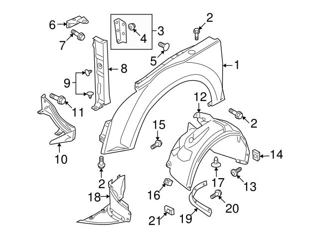 Genuine VW/Audi 8J0821136F Fender Brace; Right - Audi | AU8J0821136F