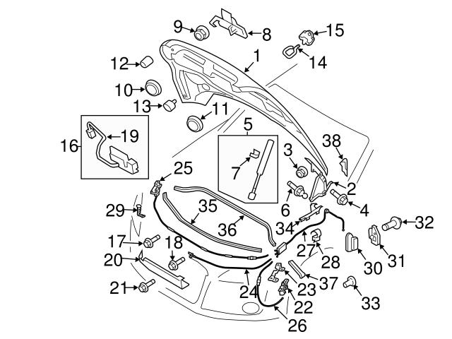 Genuine VW/Audi 8J0823197A Hood Latch Striker Plate; Left, Right - Audi ...