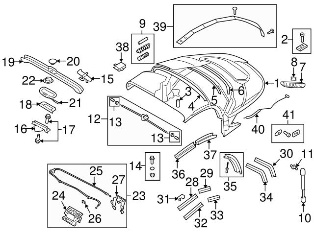 Genuine VW/Audi 8J7871360 Convertible Top Frame Guide; Right - Audi ...