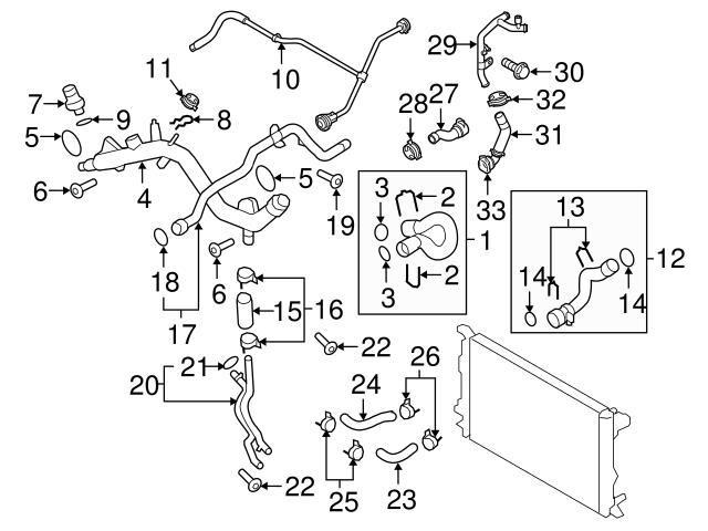 Genuine VW/Audi 8K0121081AE Engine Coolant Overflow Hose - Audi ...