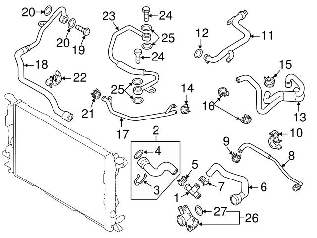 Genuine VW/Audi 8K0121081BT Engine Coolant Overflow Hose | 8K0121081AN ...