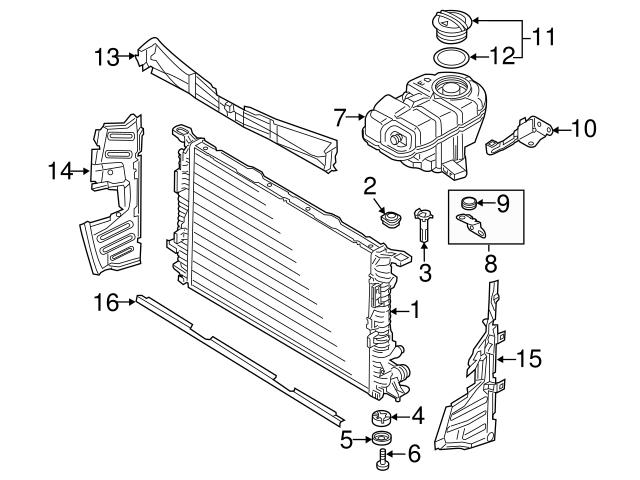 Genuine VW/Audi 8K0121251AG Radiator - Audi | AU8K0121251AG