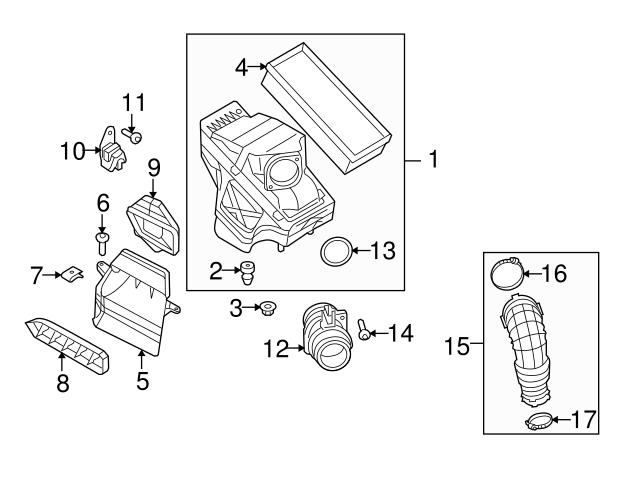Genuine VW/Audi 8K0129617 Air Intake Hose - Audi | AU8K0129617
