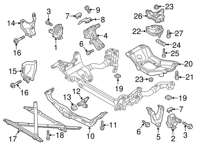 Genuine VW/Audi 8K0199343G Engine Mount Support - Audi | AU8K0199343G