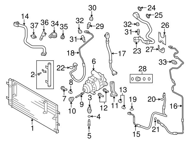 Genuine VW/Audi 8K0260701T A/C Refrigerant Discharge Hose; Rear - Audi ...