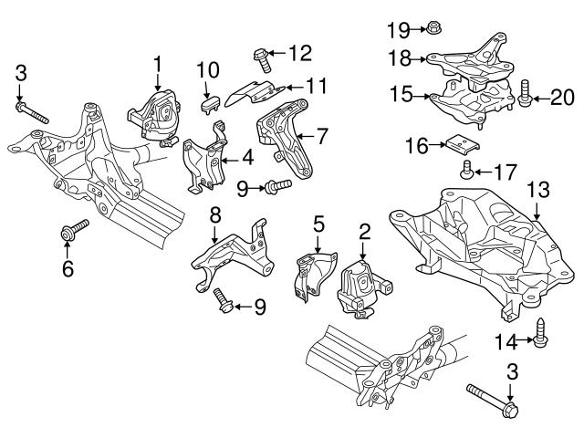 Genuine VW/Audi 8K0399115T Auto Trans Mount Bracket - Audi | AU8K0399115T