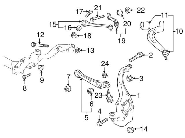 Genuine VW/Audi 8K0407151G Control Arm; Front Left Lower - Audi ...
