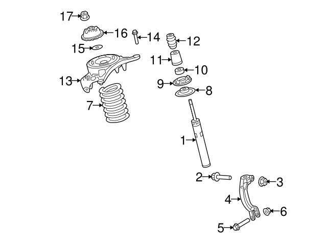Genuine VW/Audi 8K0413031BC Shock Absorber; Front Left or Right - Audi ...