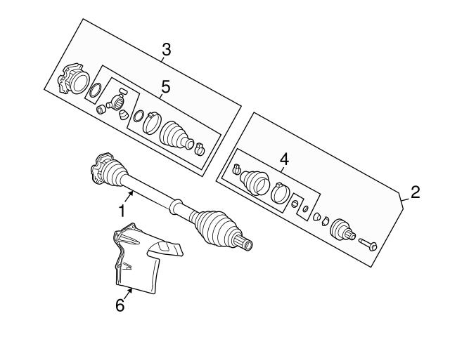 Genuine VW/Audi 8K0498203C CV Joint Boot Kit; Left, Right - Audi ...