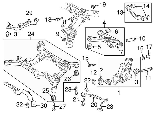 Genuine VW/Audi 8K0501529N Control Arm; Rear Left Lower - Audi ...