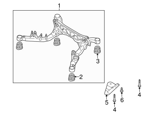Genuine VW/Audi 8K0505145B Suspension Crossmember Insulator; Left Front ...