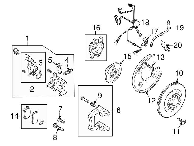 Genuine VW/Audi 8K0615403B Brake Caliper; Rear Left - Audi | AU8K0615403B