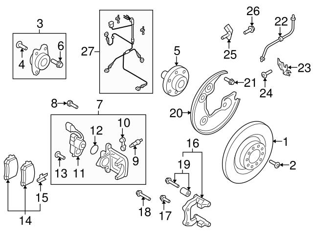 Genuine VW/Audi 8K0615403E Brake Caliper; Rear Left - Audi | AU8K0615403E