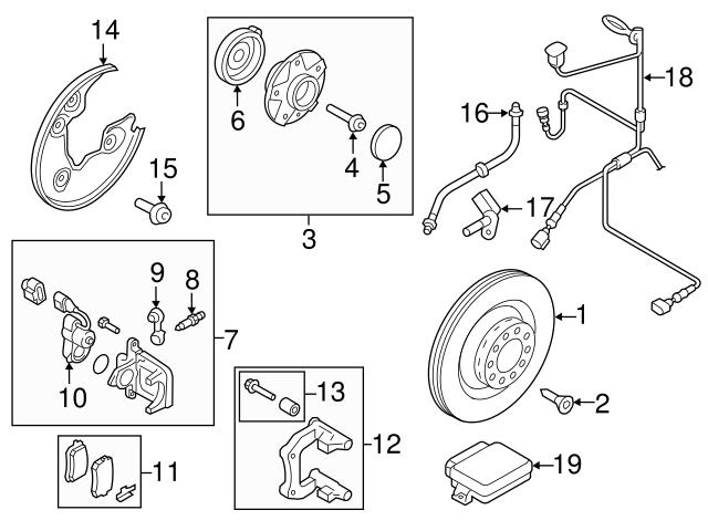 Genuine VW/Audi 8K0615404E Brake Caliper; Rear Right - Audi | AU8K0615404E