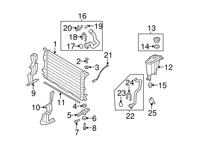Genuine VW/Audi 8K0805201 Radiator Mount Bracket; Left, Right - Audi ...