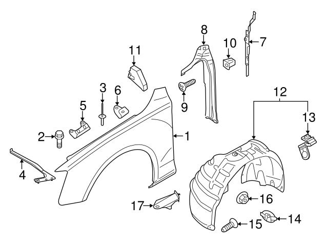 Genuine VW/Audi 8K0821467B Fender Bracket; Front Left - Audi ...