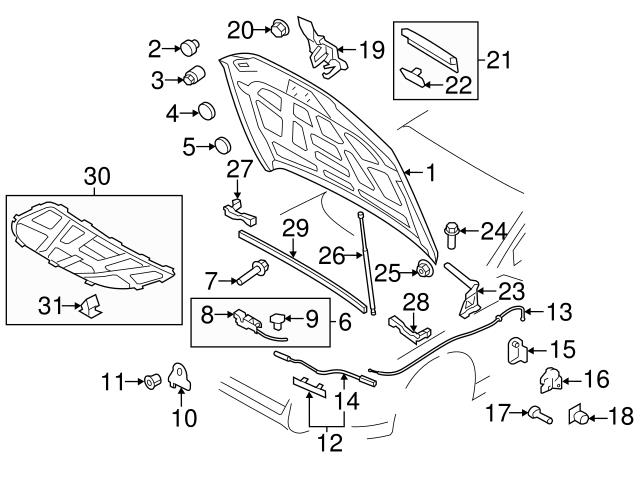 Genuine VW/Audi 8K0823722H Hood Seal; Right - Audi | AU8K0823722H