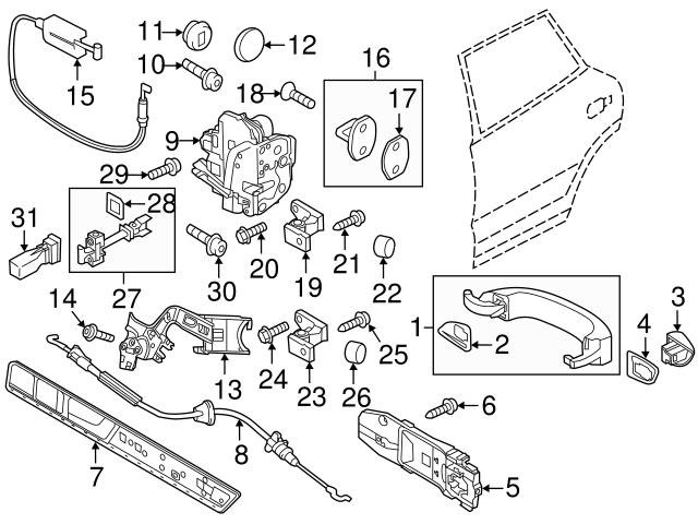 Genuine VW/Audi 8K0831401G Door Hinge Parts; Left Lower - VW ...