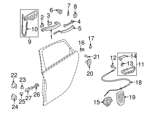 Genuine VW/Audi 8K0839085A Door Latch Cable; Left, Right - Audi ...