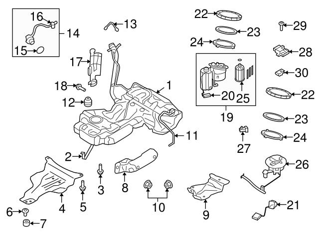 Genuine VW/Audi 8K0919673A Fuel Tank Sending Unit; Left Rear, Rear ...