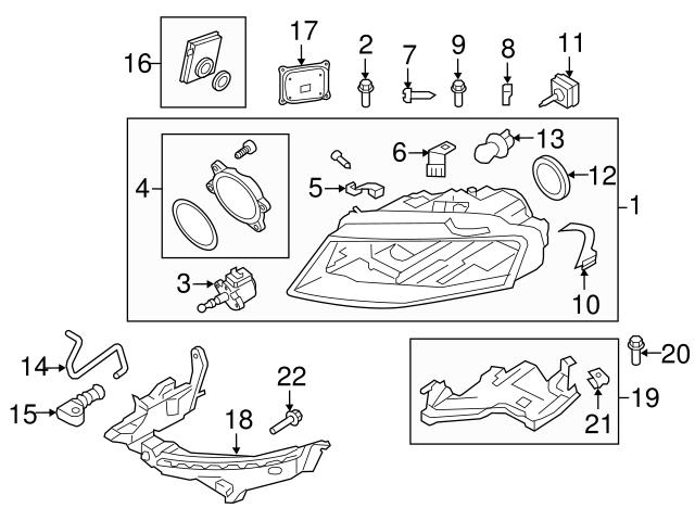Genuine VW/Audi 8K0941453 Headlight Bracket; Left - Audi | AU8K0941453