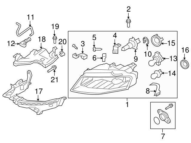 Genuine VW/Audi 8K0941454 Headlight Bracket; Right - Audi | AU8K0941454