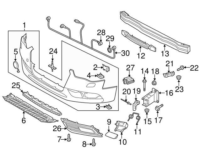 Genuine VW/Audi 8K0955275GGRU Headlight Washer Cover; Left - Audi ...
