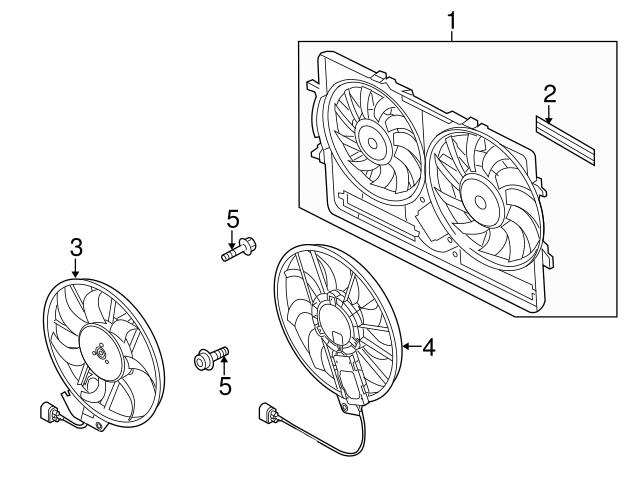 Genuine VW/Audi 8K0959455E Engine Cooling Fan Motor; Right - Audi ...