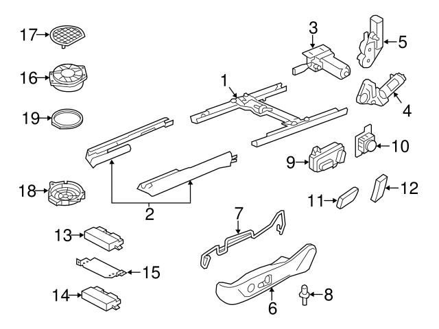 Genuine VW/Audi 8K0959747 Power Seat Switch; Left - Audi, VW | VW8K0959747