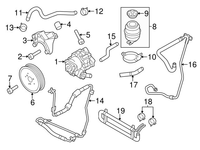 Genuine VW/Audi 8K1422893CP Power Steering Pressure Hose - Audi ...