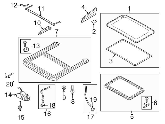 Genuine VW/Audi 8K5877297A Sunroof Glass Seal - Audi, VW | VW8K5877297A