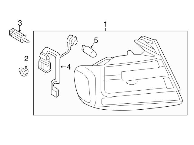 Genuine VW/Audi 8K5945221A Tail Lamp Socket; Left Outer, Right Outer ...