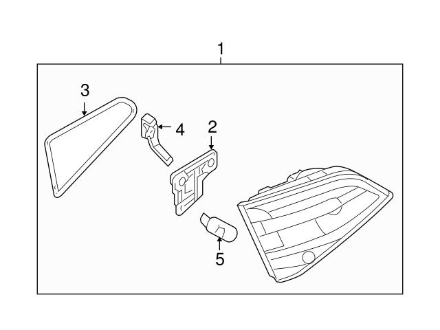 Genuine VW/Audi 8K5945568 Back Up Light Assembly Bracket; Right Inner ...