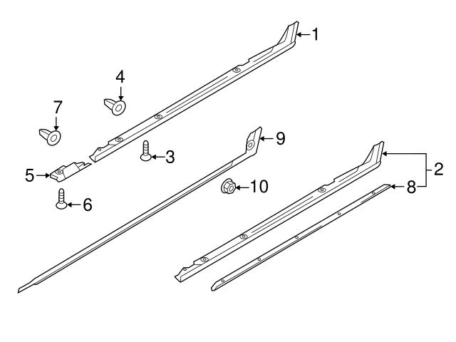 Genuine VW/Audi 8K9854536A Rocker Panel Molding Bracket; Right - Audi ...