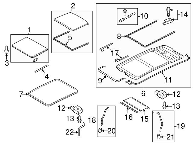 Genuine VW/Audi 8K9877355 Sunroof Cover Bracket; Left, Right - Audi ...