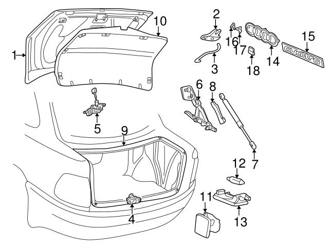 Genuine VW/Audi 8L0827505F Trunk Lid Latch - Audi | AU8L0827505F