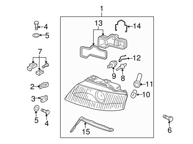 Genuine VW/Audi 8L0941453 Headlight Bracket; Right - Audi | AU8L0941453