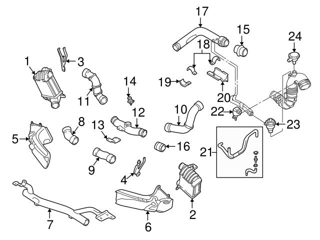 Genuine VW/Audi 8L9145743A Turbocharger Intercooler Pipe - Audi ...