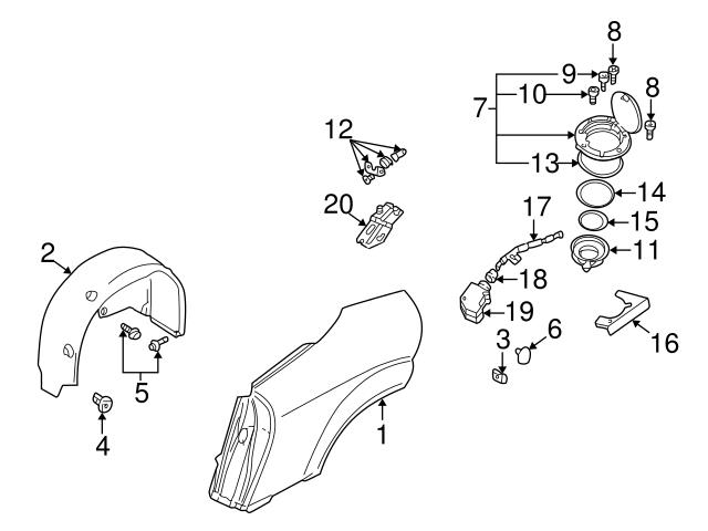 Genuine VW/Audi 8N0809933A Fuel Filler Housing - Audi | AU8N0809933A