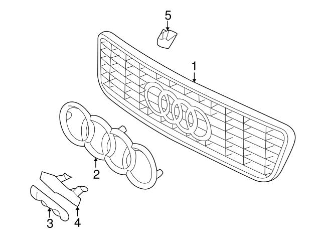 Genuine VW/Audi 8N0853736A2ZZ Grille Emblem - Audi | AU8N0853736A2ZZ