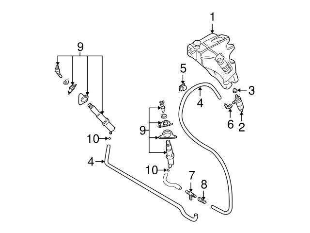 Genuine VW/Audi 8N0955101 Headlight Washer Nozzle; Left - Audi ...