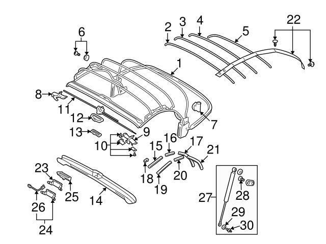 Genuine VW/Audi 8N7871419 Roof Luggage Carrier Side Rail Gasket; Rear ...