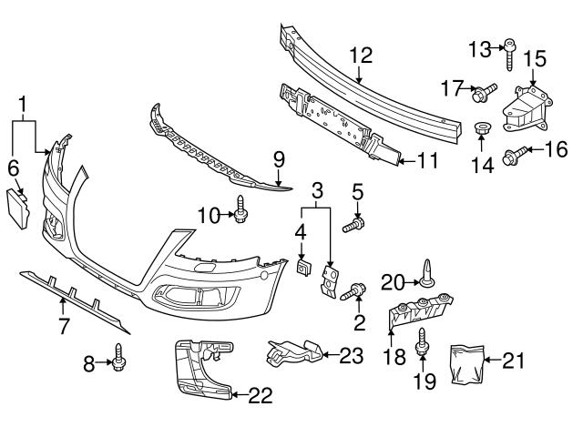 Genuine VW/Audi 8P0807233 Bumper Cover Reinforcement Beam - Audi ...