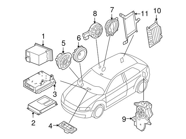 Genuine VW/Audi 8P4035382E Rear Seat Speaker Switch - Audi | 8P4035382 ...