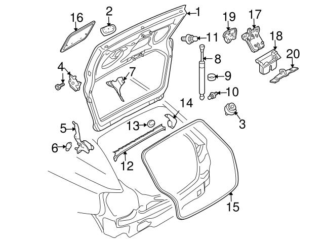 Genuine VW/Audi 8P4827507A Liftgate Lock Striker Plate - Audi ...