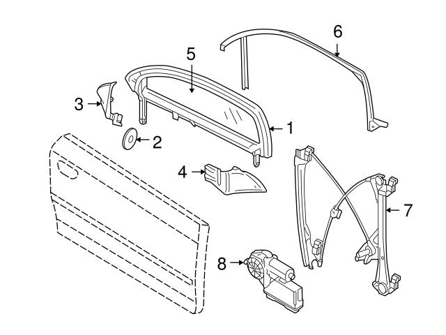 Genuine VW/Audi 8P4837439B Quarter Window Glass Run Channel; Left ...