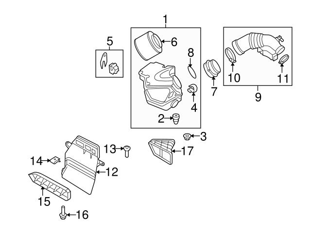 Genuine VW/Audi 8R0129739 Air Intake Hose - Audi | 8K0129739 AU8R0129739