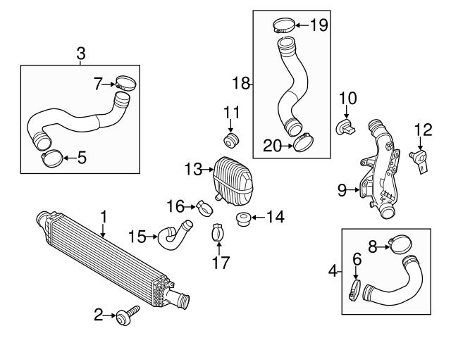 Genuine VW/Audi 8R0145738R Turbocharger Intercooler Pipe; Right - Audi ...
